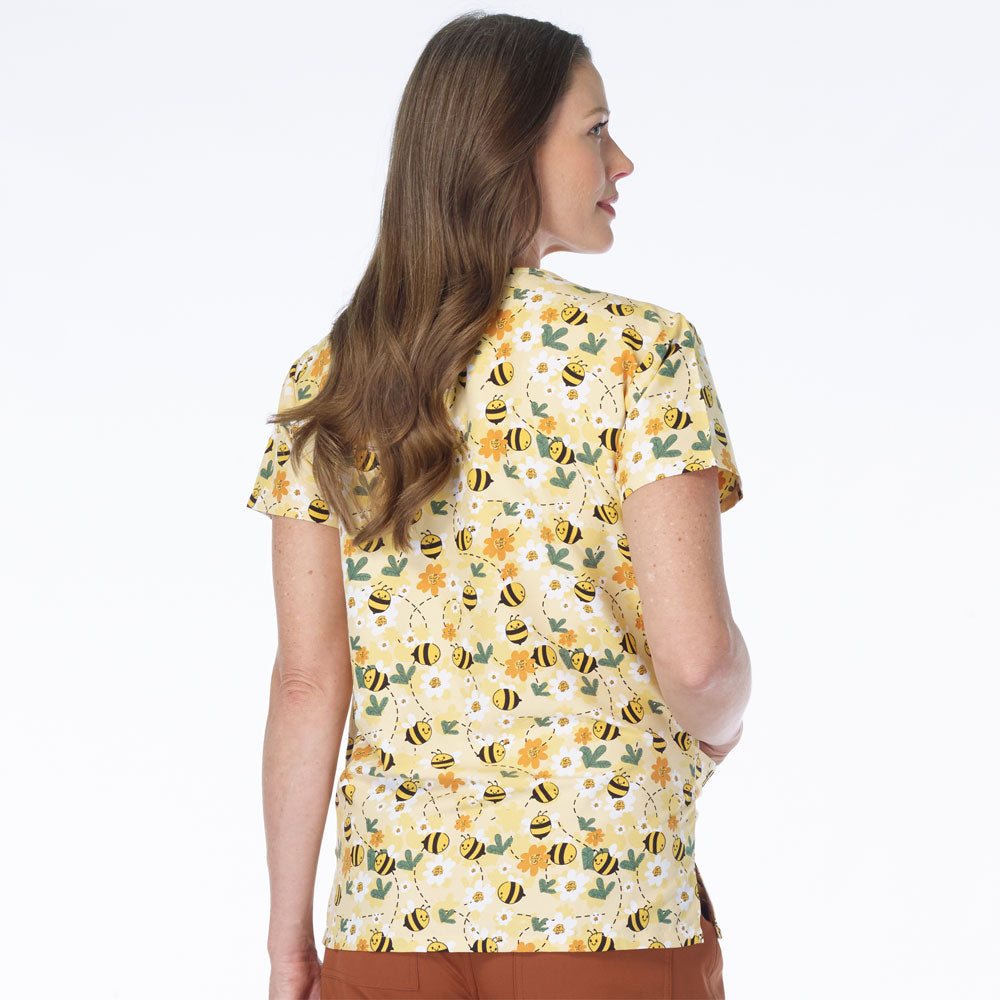 Ladies V Neck Bee Movin – Scrub Life